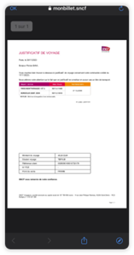 Le justificatif de voyage | sncf-connect.com
