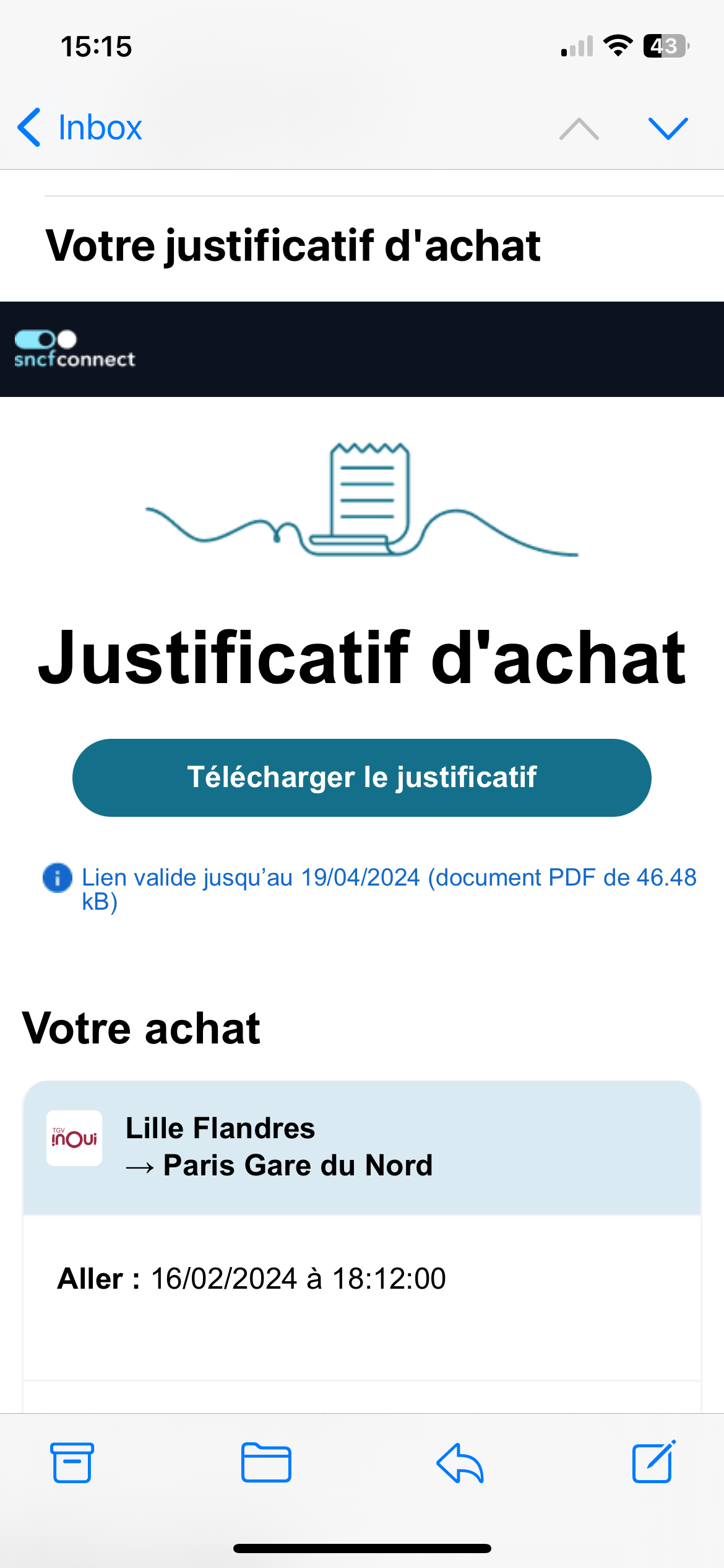 Le justificatif d'achat | SNCF Connect - Questions fréquentes